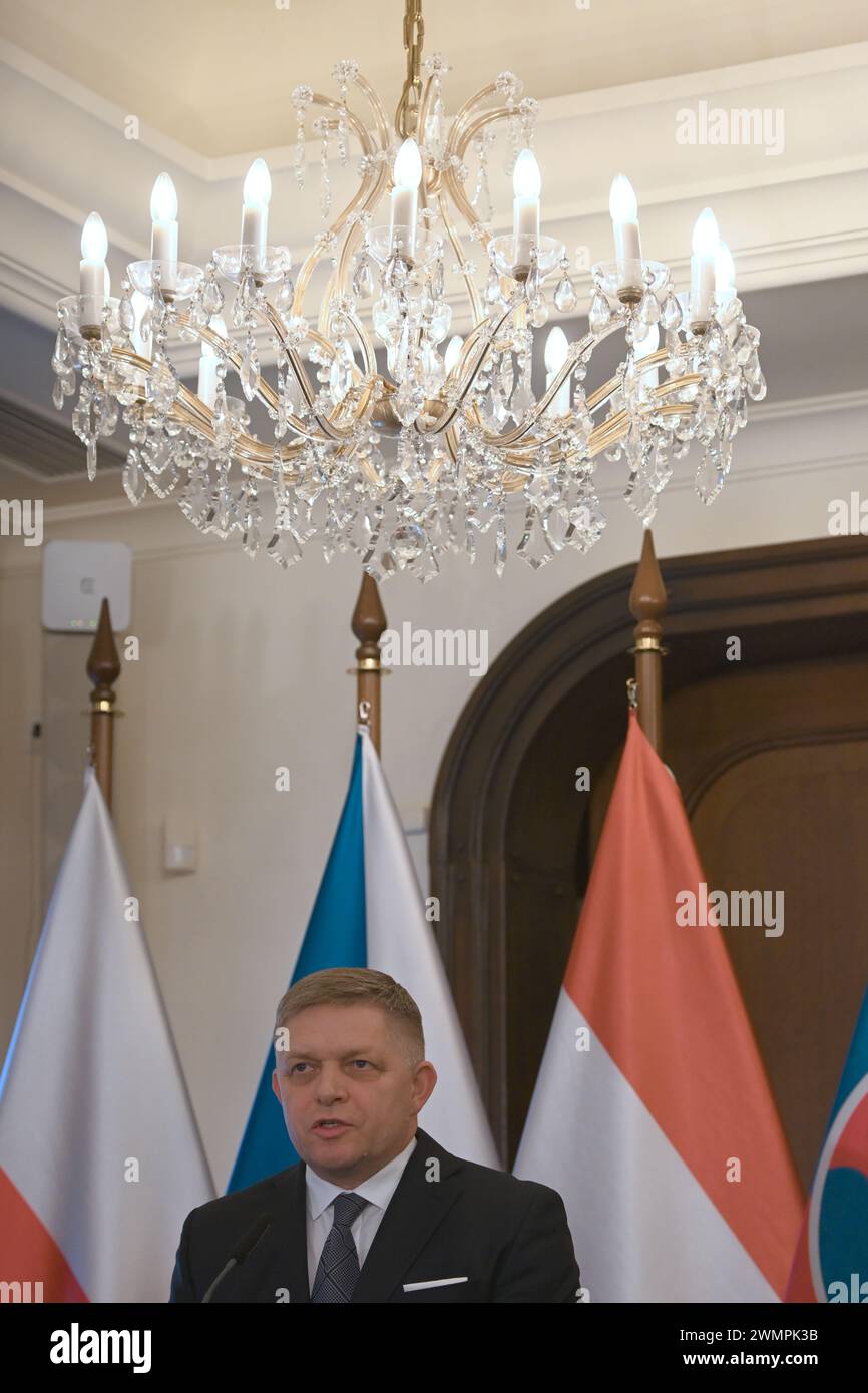 Slovak prime minister, Robert Fico speaks during a joint press ...