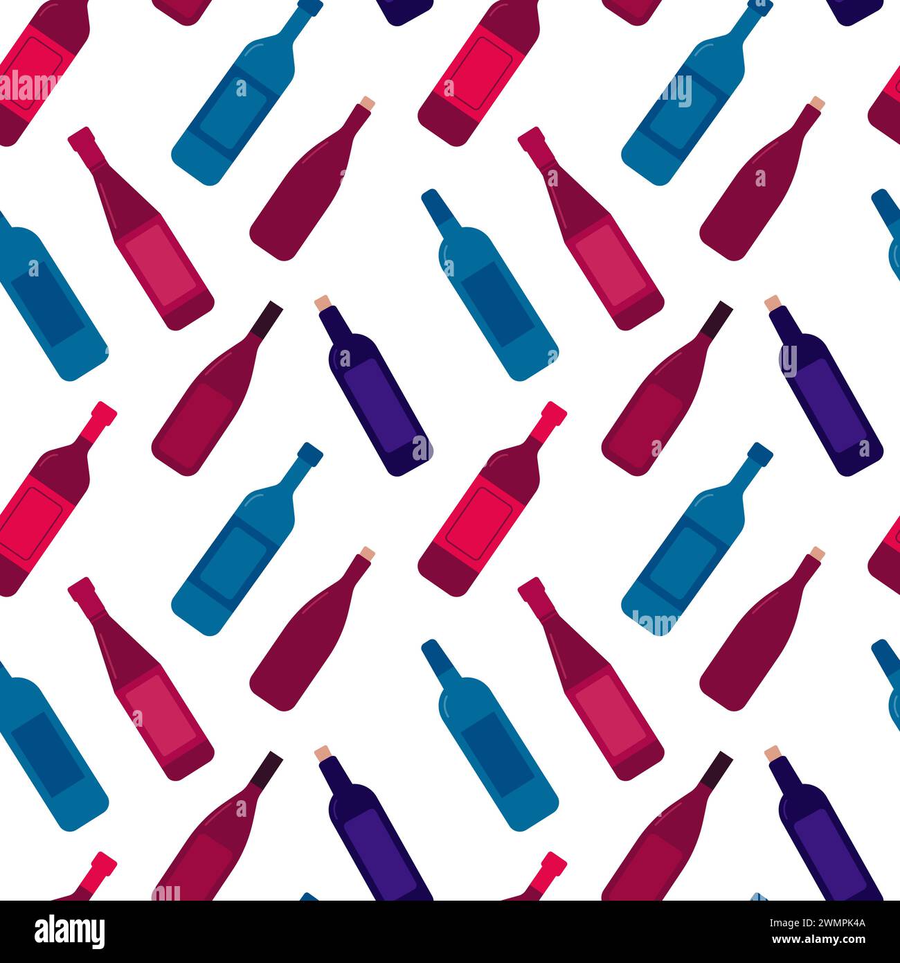 Flat wine bottles seamless pattern Stock Vector Image & Art - Alamy