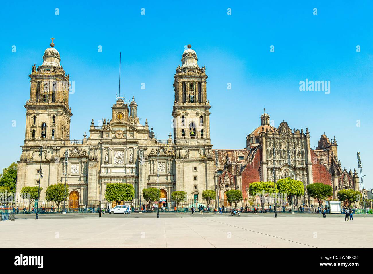 Cathedral Of Mexico City An Architectural Masterpiece With Blue Sky In ...