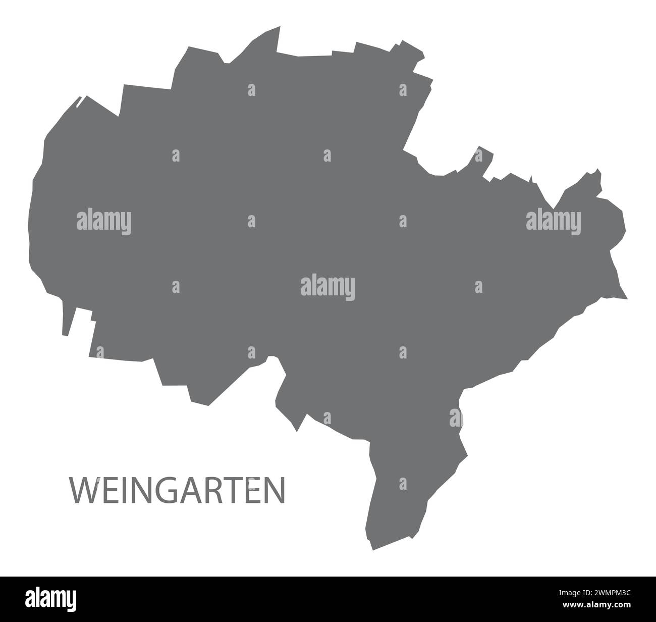 Weingarten German city map grey illustration silhouette shape Stock ...