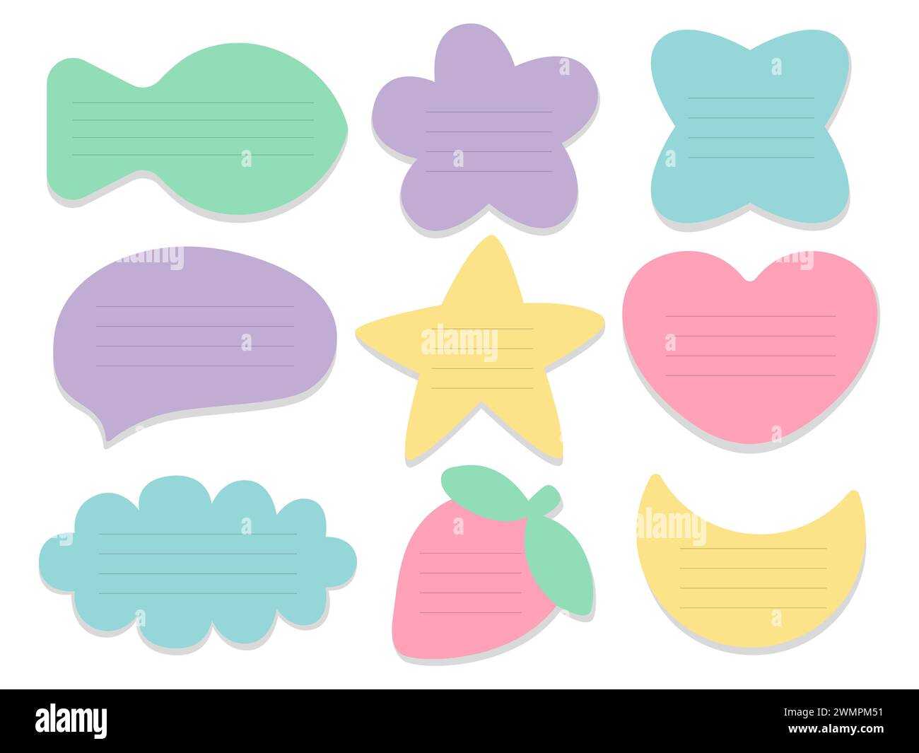 Paper blank sticky note flat set Stock Vector Image & Art - Alamy