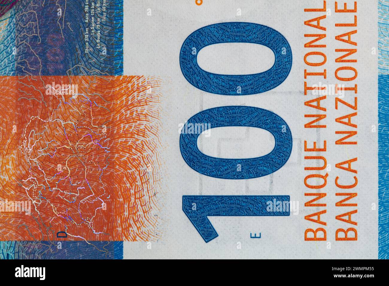 Closeup of 100 Swiss franc banknote for design purpose Stock Photo - Alamy