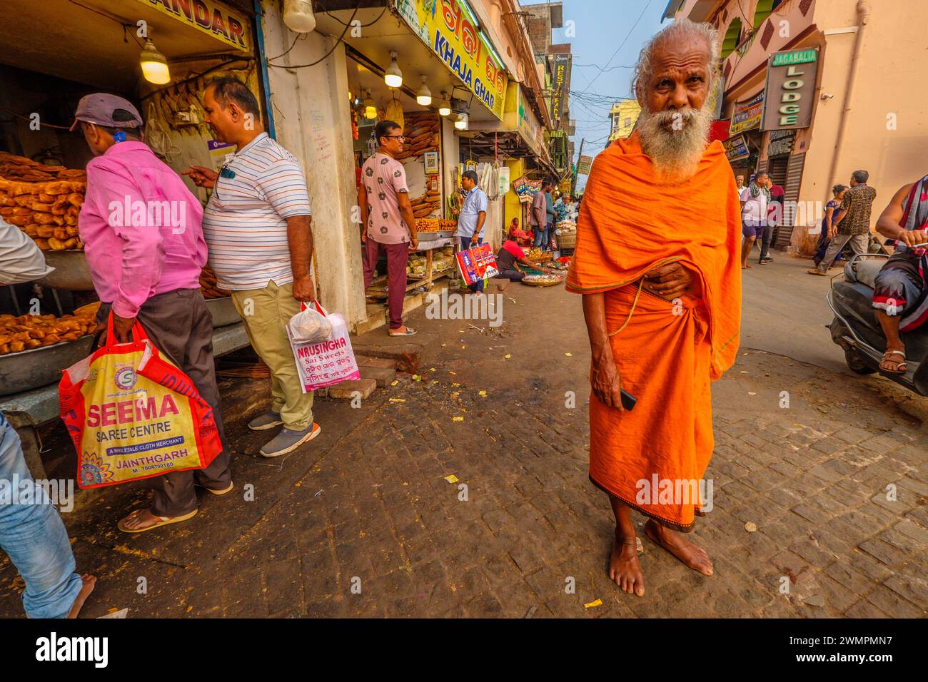 A sadhu / holy man on the streets of Puri, Orissa / Odisha, India Stock ...
