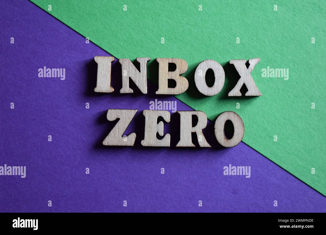 Inbox Zero, words in wooden alphabet letters isolated on background as ...