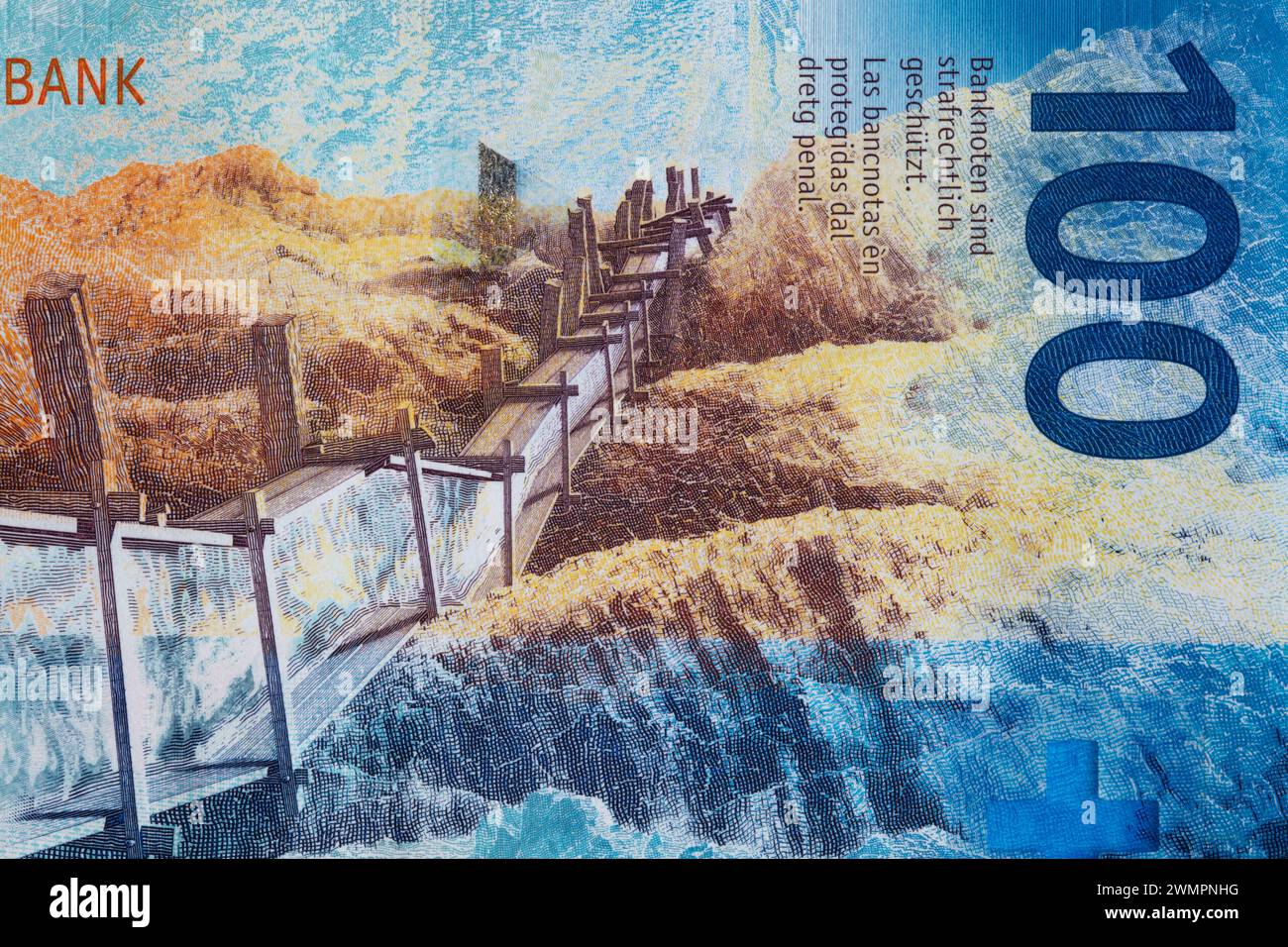Closeup of 100 Swiss franc banknote for design purpose Stock Photo - Alamy