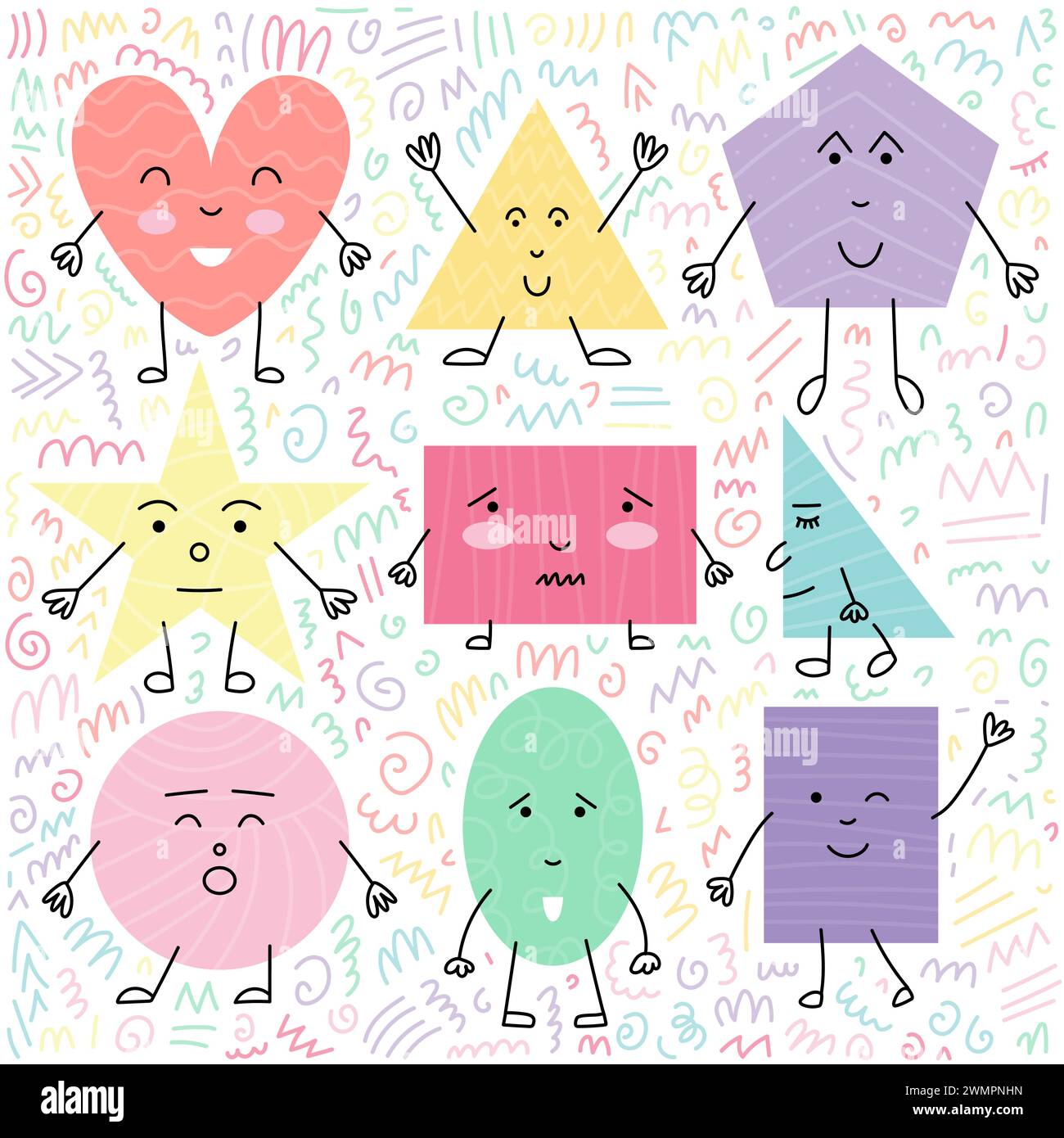 Cartoon illustration basic geometric funny Cut Out Stock Images ...