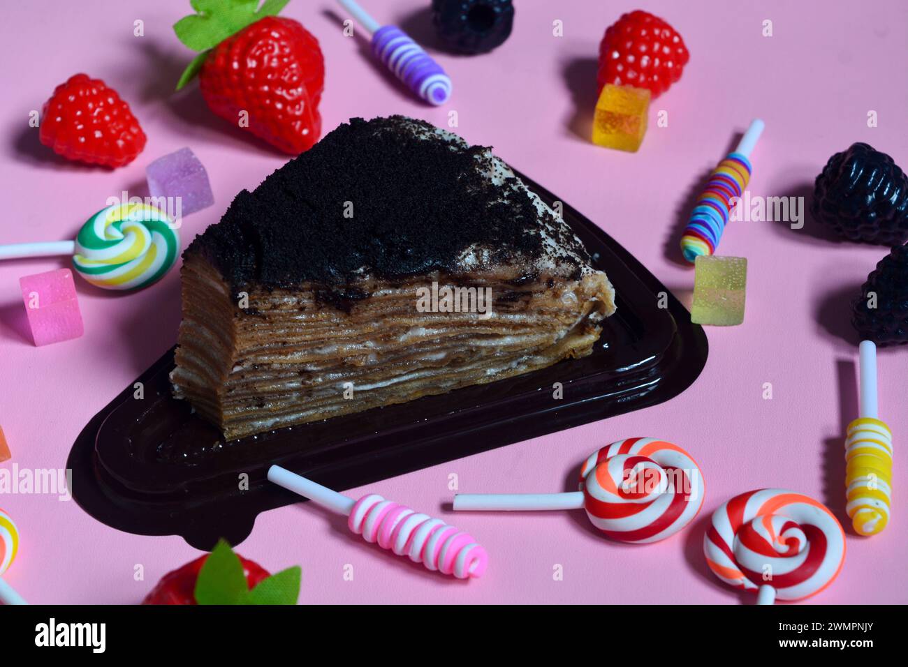 Mille crepes cake hi-res stock photography and images - Alamy