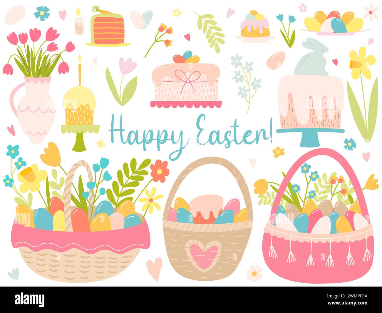 Happy easter cartoon Cut Out Stock Images & Pictures - Alamy
