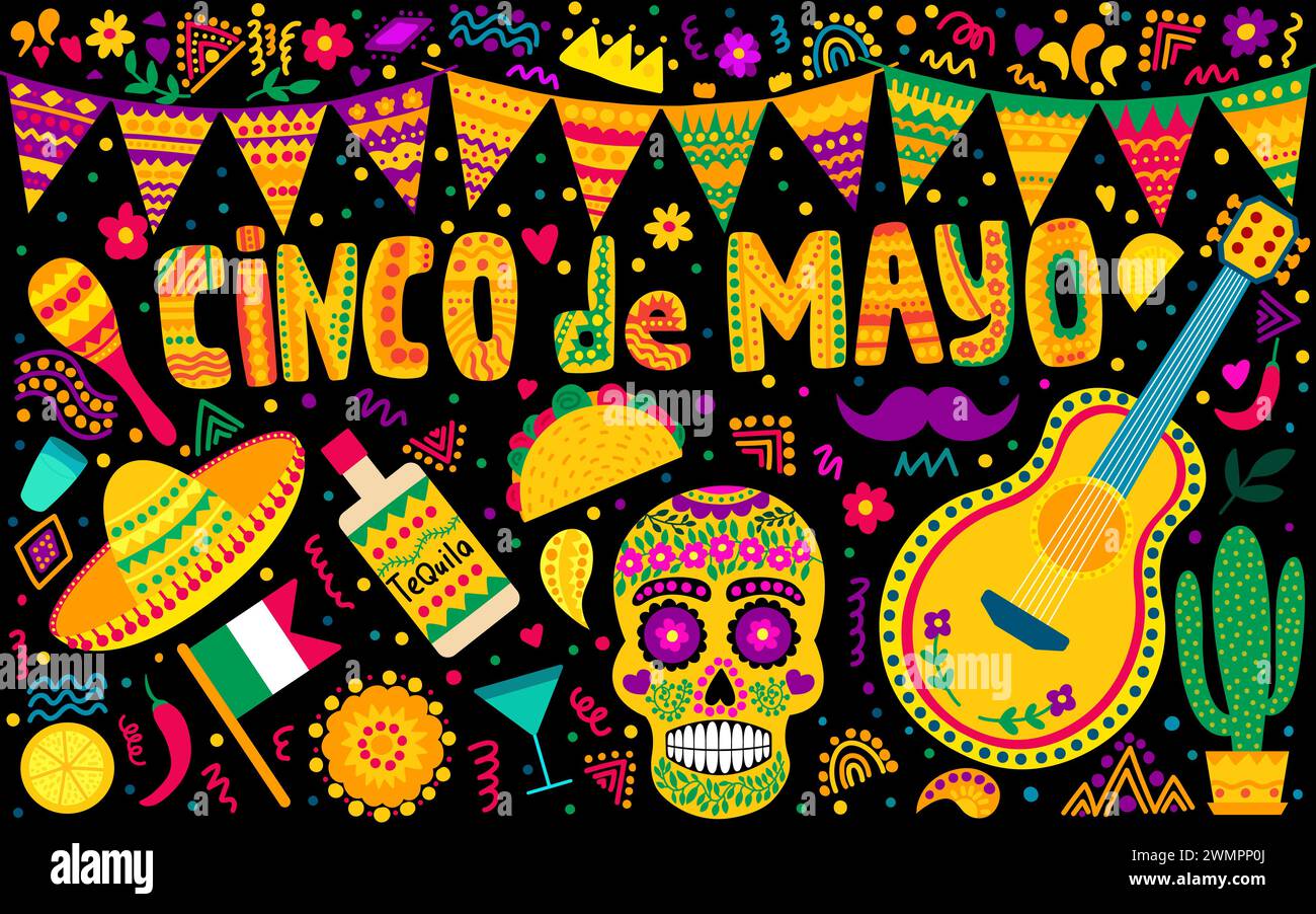 Set mexican holiday symbols Stock Vector Images - Alamy