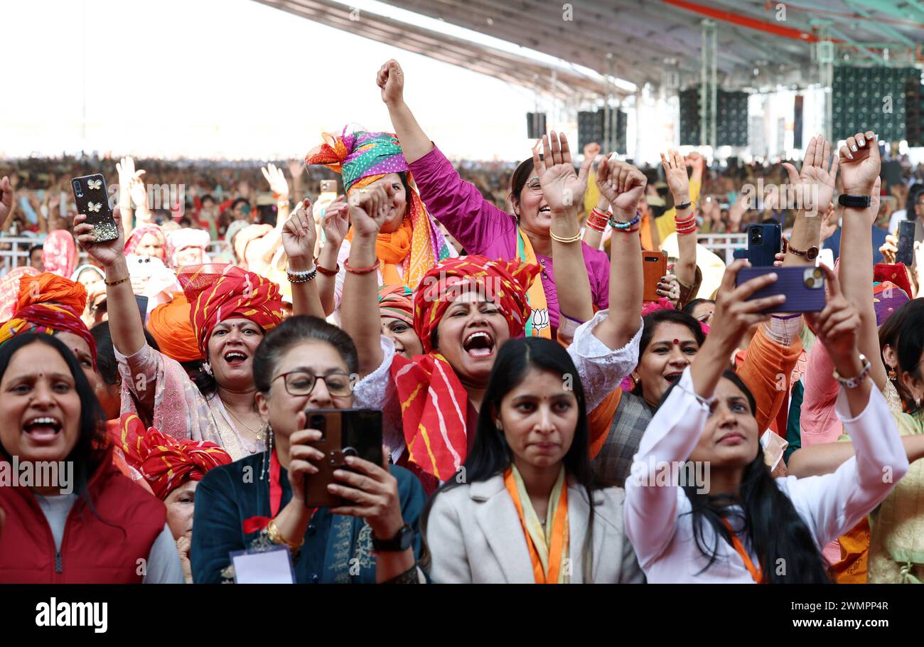 Rewari, India. 16th Feb, 2024. Rewari, Feb 16 (ANI): Gathering during ...