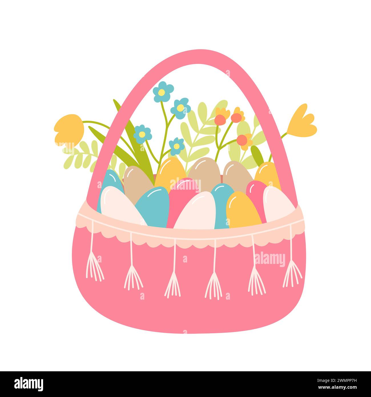 Spring gift on pink Stock Vector Images - Alamy