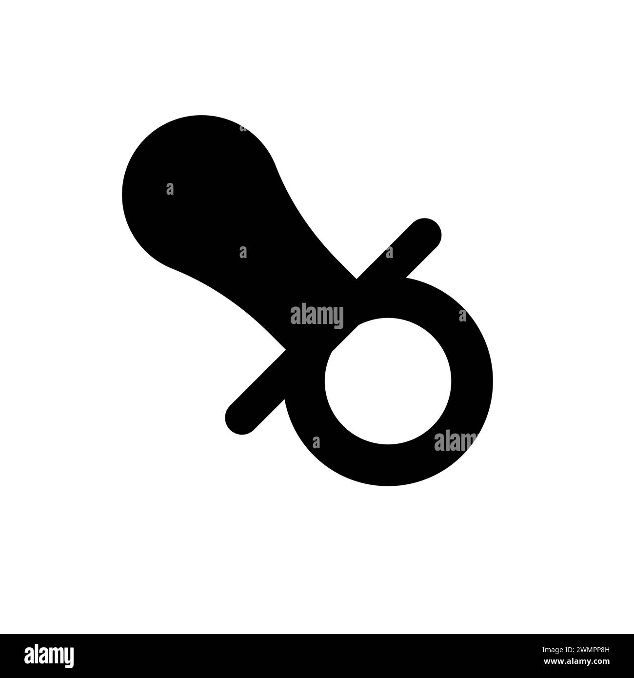 Vector flat baby pacifier silhouette isolated on white background Stock ...