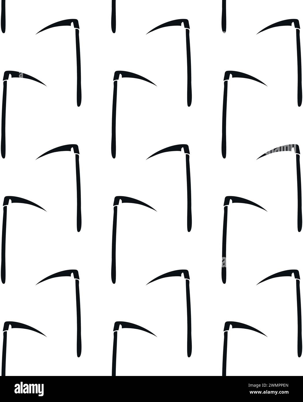 Vector seamless pattern of hand drawn doodle sketch Scythe silhouette ...
