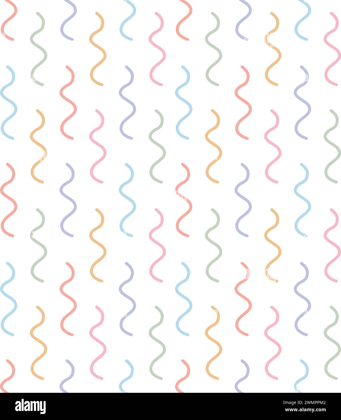 Vector seamless pattern of different color abstract lines isolated on ...