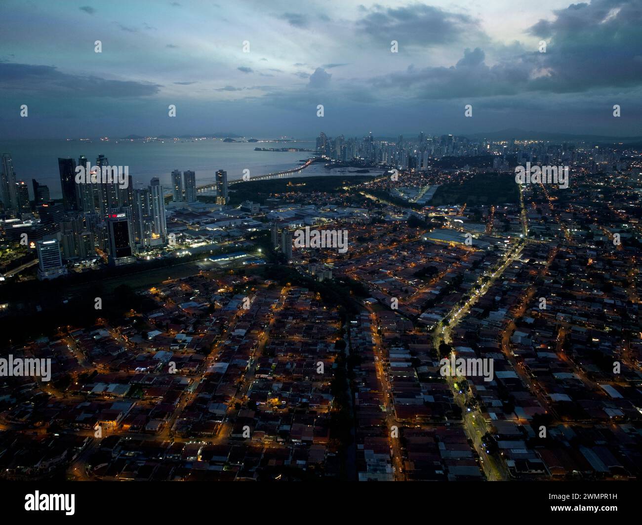 An Aerial Views of a coast in Panama city in Central America. Buildings ...
