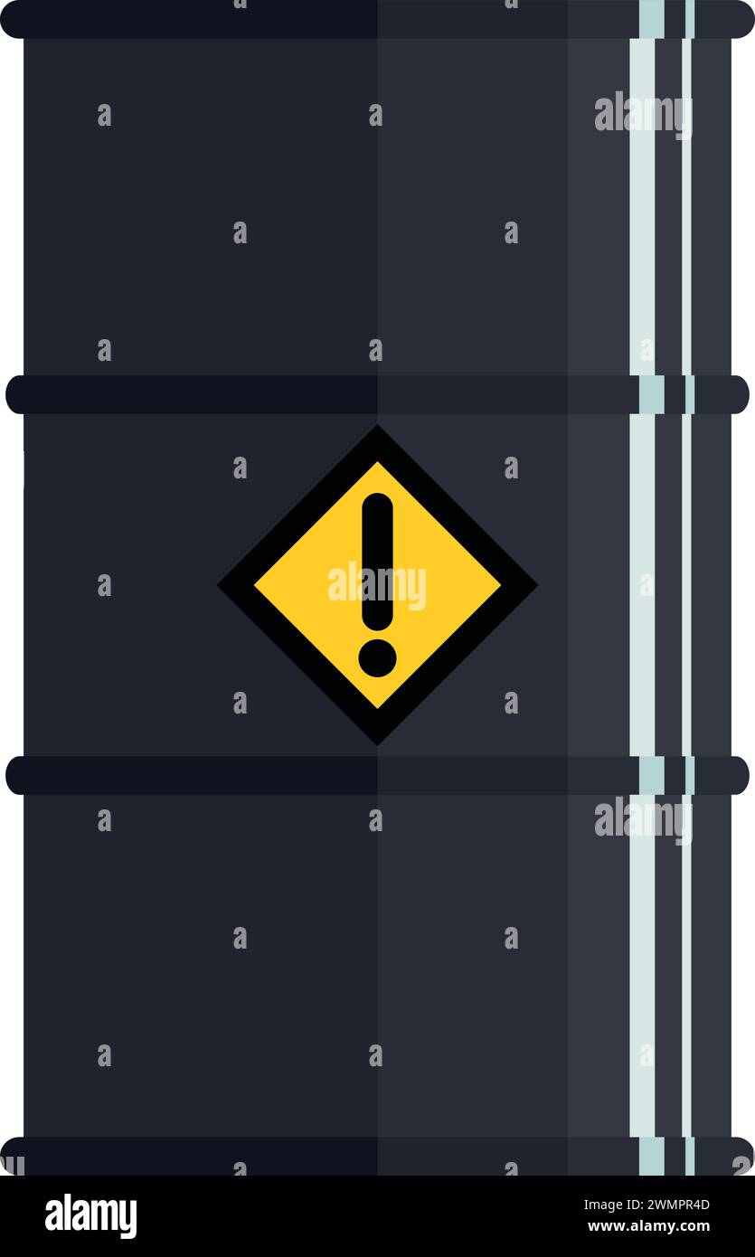 Metal Barrel with Warning Sign Icon Stock Vector Image & Art - Alamy