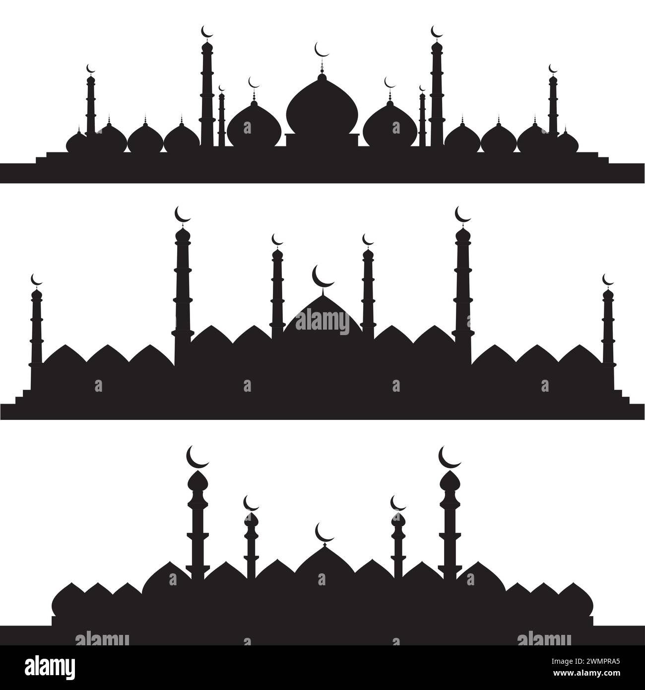 mosque silhouette, set of mosque vector Stock Vector Image & Art - Alamy