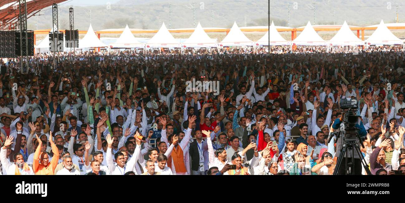 Rewari, India. 16th Feb, 2024. Rewari, Feb 16 (ANI): Gathering during ...