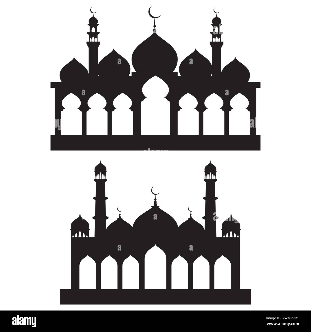 mosque silhouette, set of mosque vector Stock Vector Image & Art - Alamy