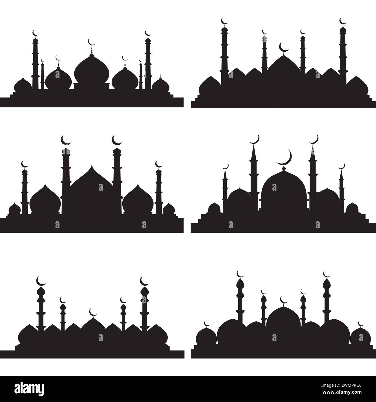 mosque silhouette, set of mosque vector Stock Vector Image & Art - Alamy