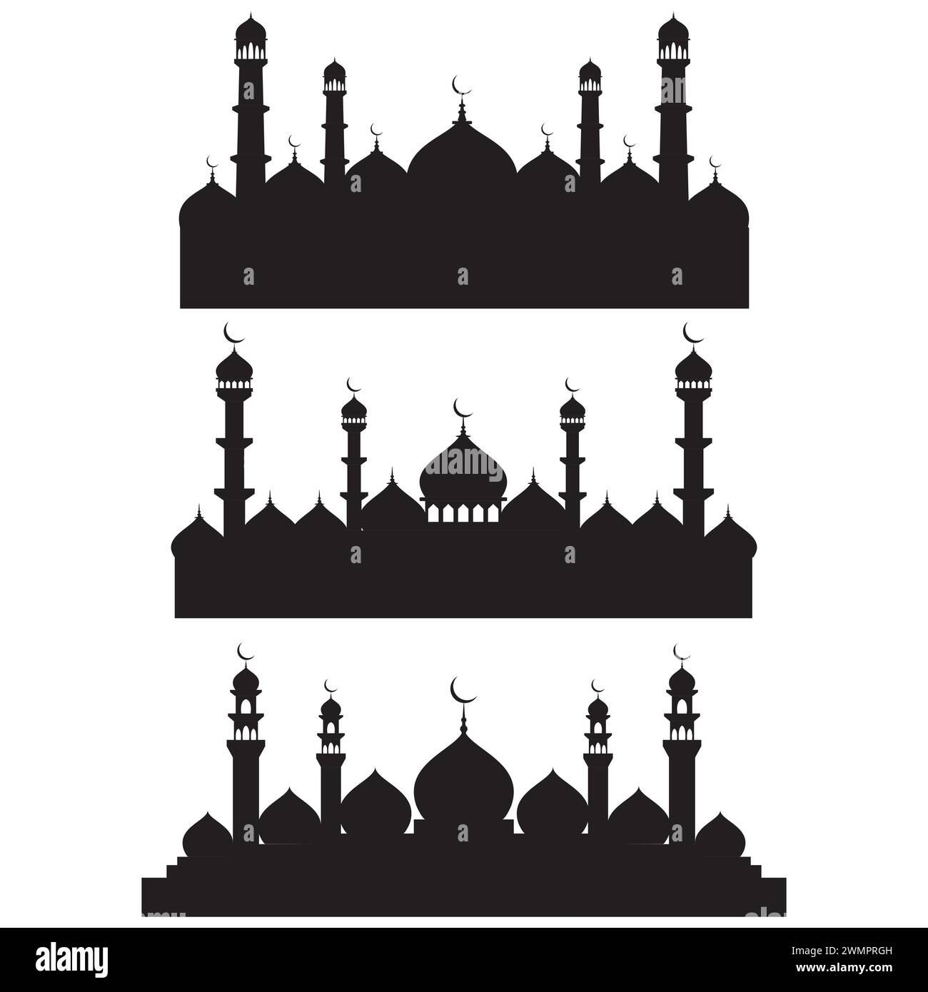 mosque silhouette, set of mosque vector Stock Vector Image & Art - Alamy