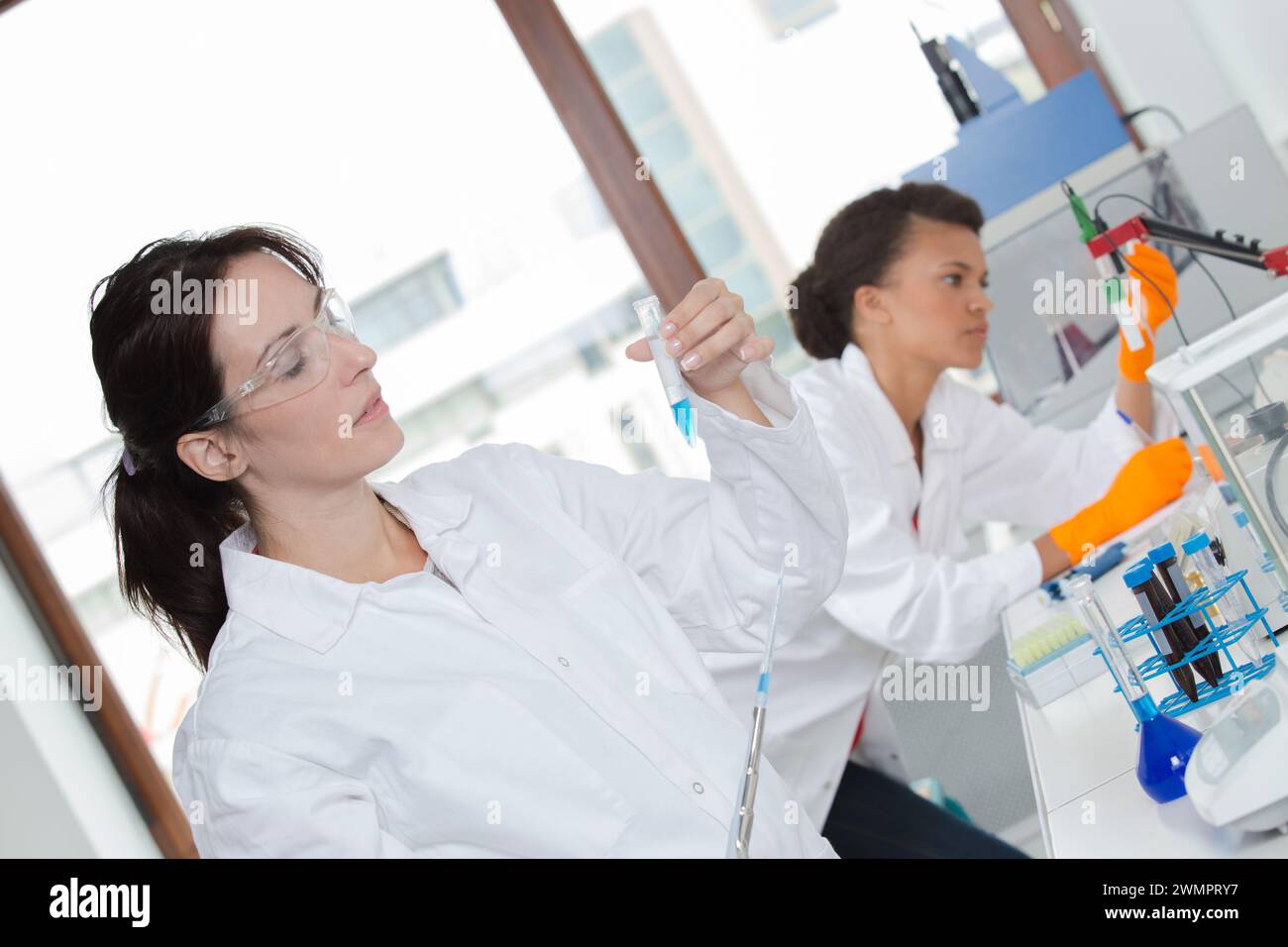 Female laboratory technicians at work Stock Photo - Alamy