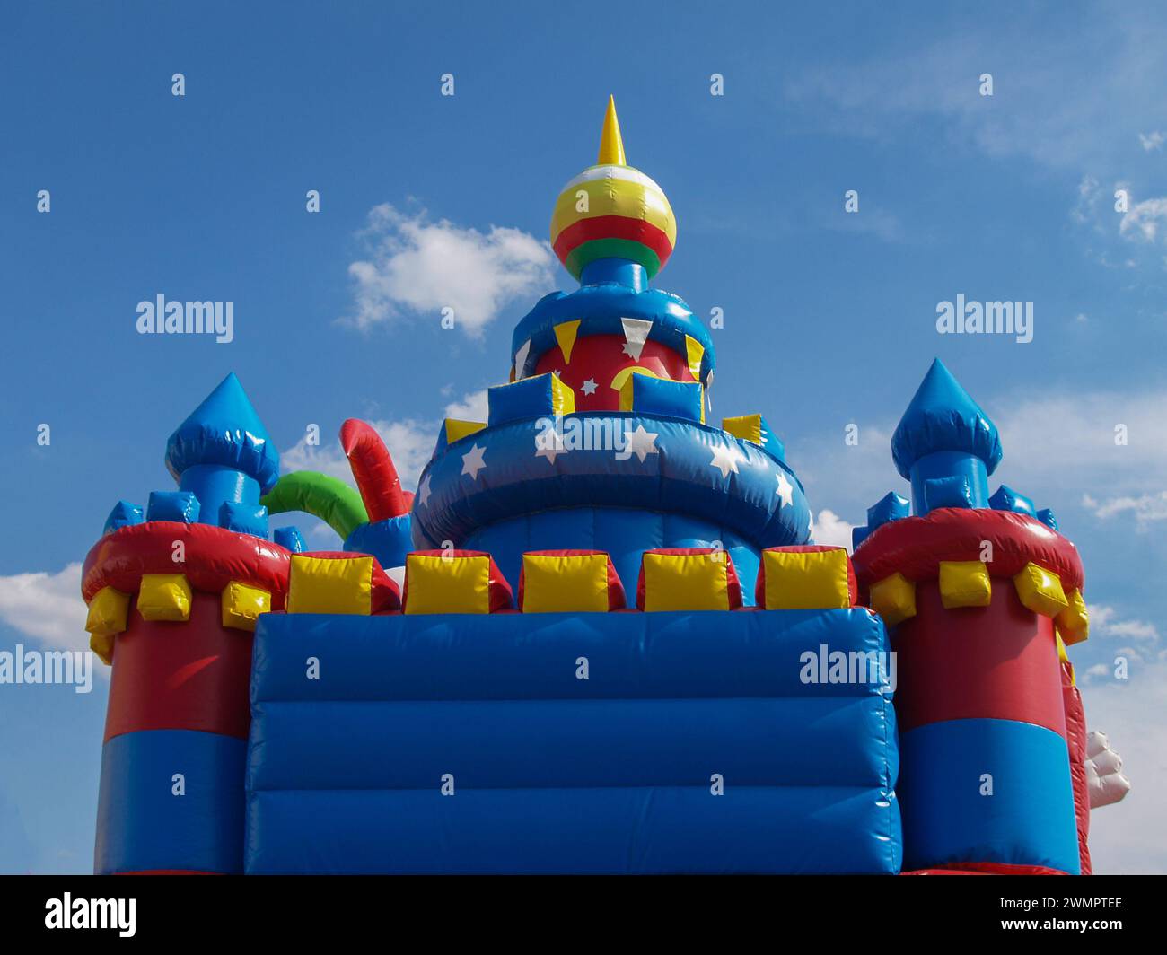 Bouncy inflatable castle outdoor. Children playground for free time and ...