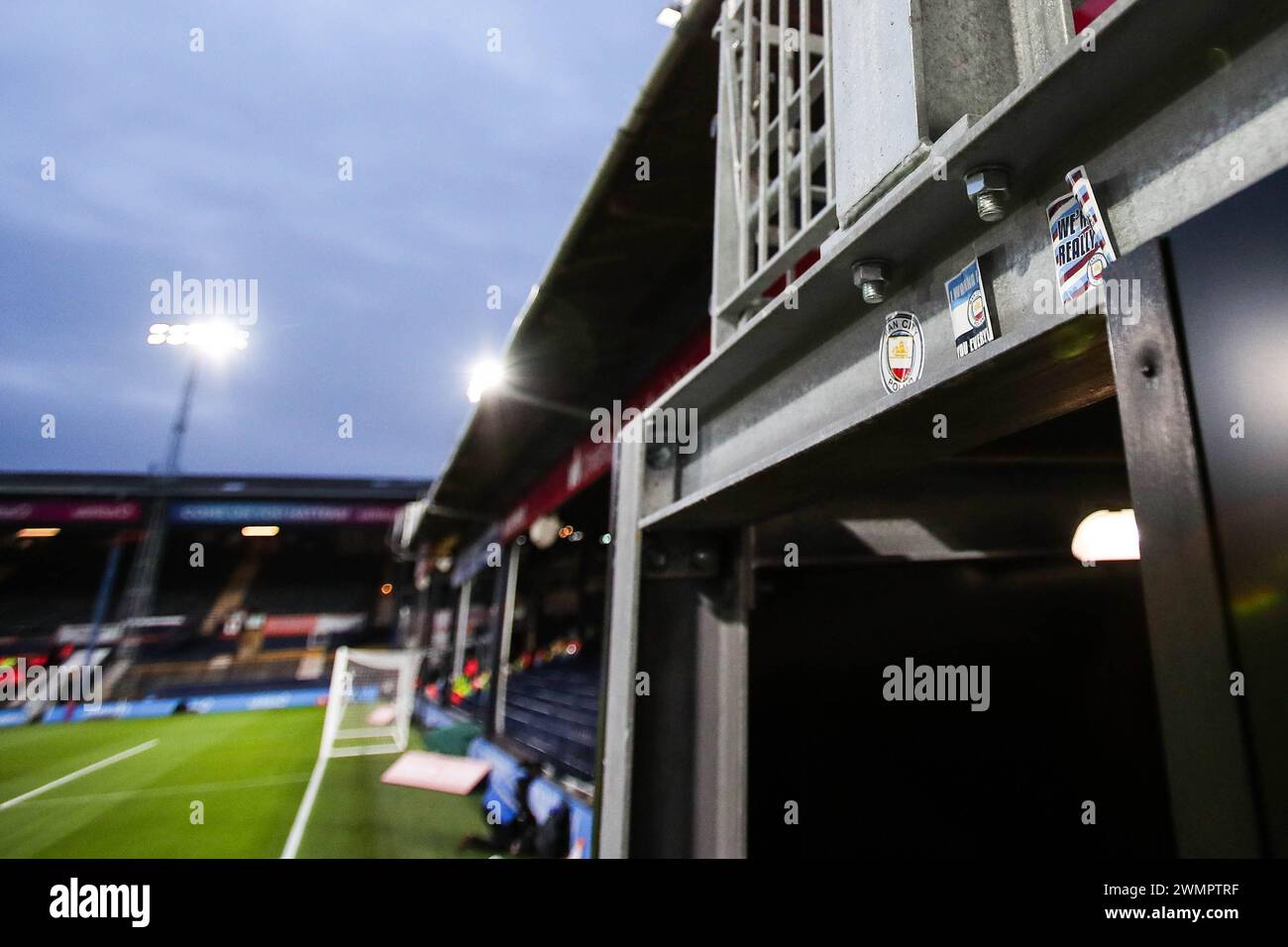 Luton, UK. 25th Feb, 2024. a general view Manchester City stickers ...