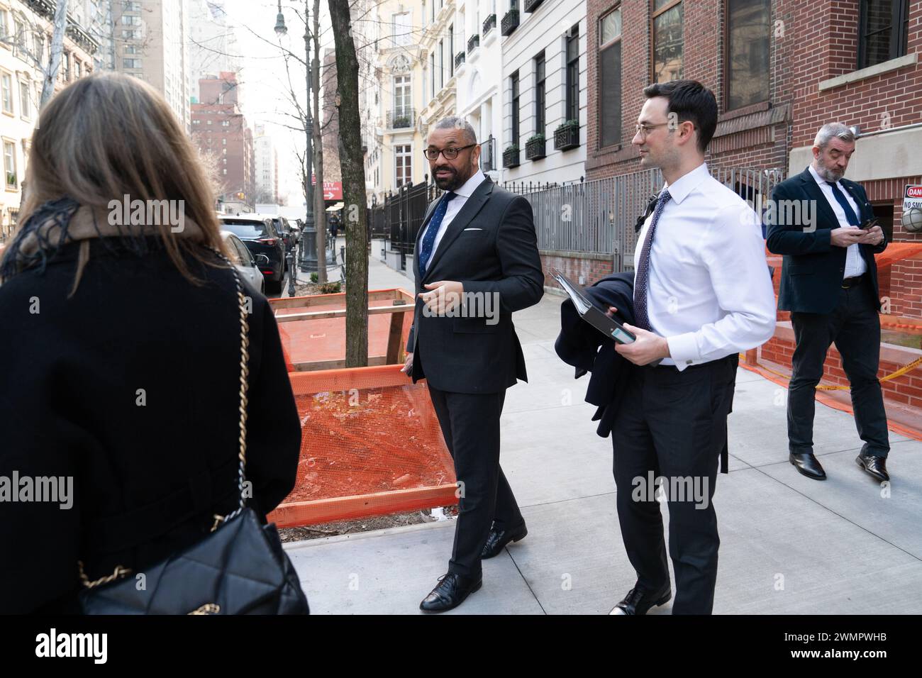 Home Secretary James Cleverly leaves the Carnegie Council for Ethics in ...