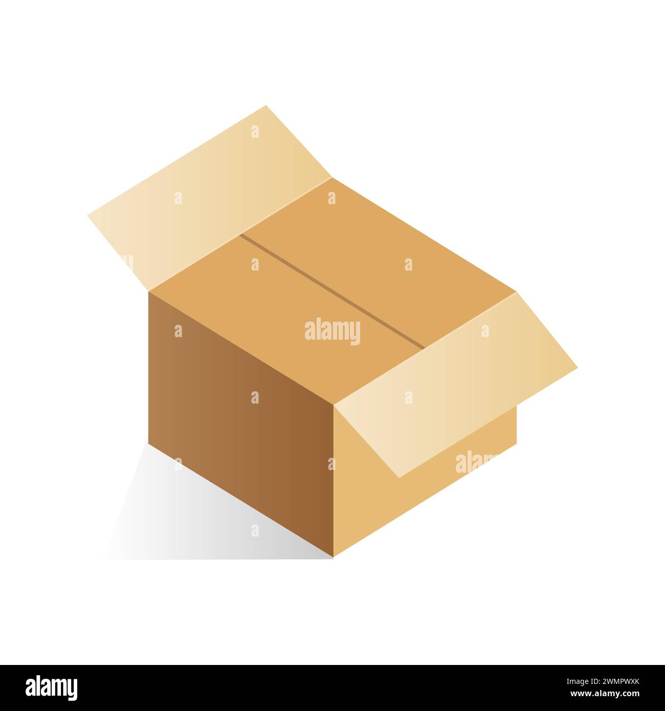 Isometric closed cardboard box, opening process of square parcel vector ...