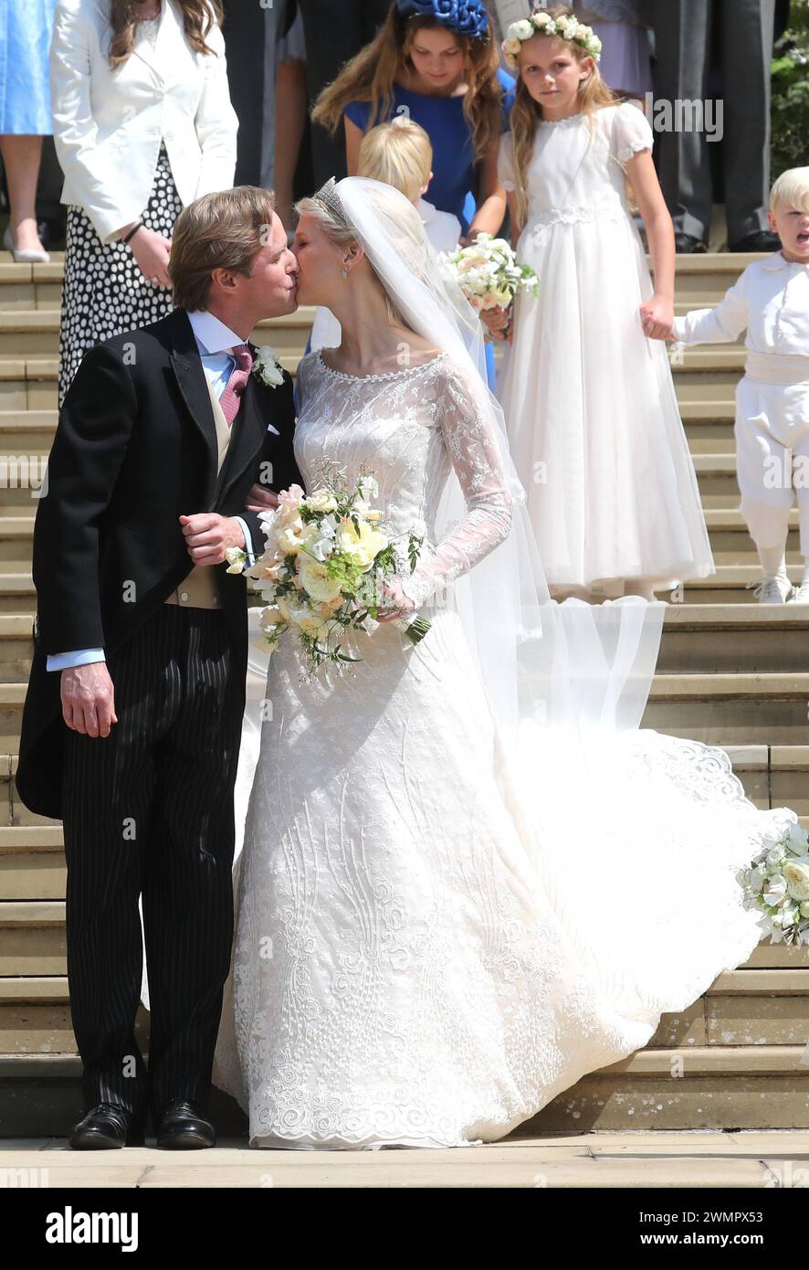 File photo dated 18/05/19 of Thomas Kingston and Lady Gabriella Windsor ...