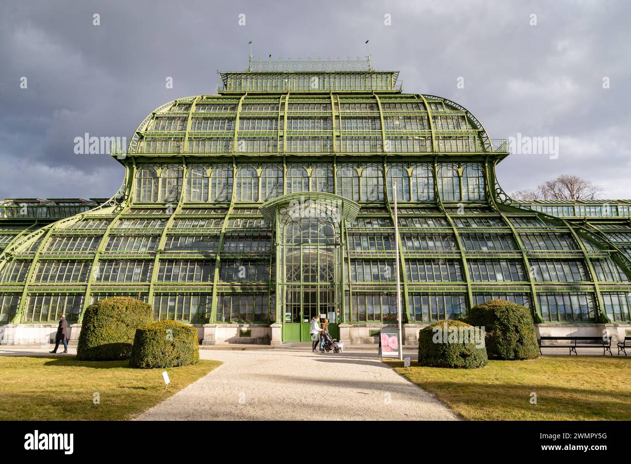 Palm House or Palmenhaus in the Schönbrunn palace gardens, Vienna ...