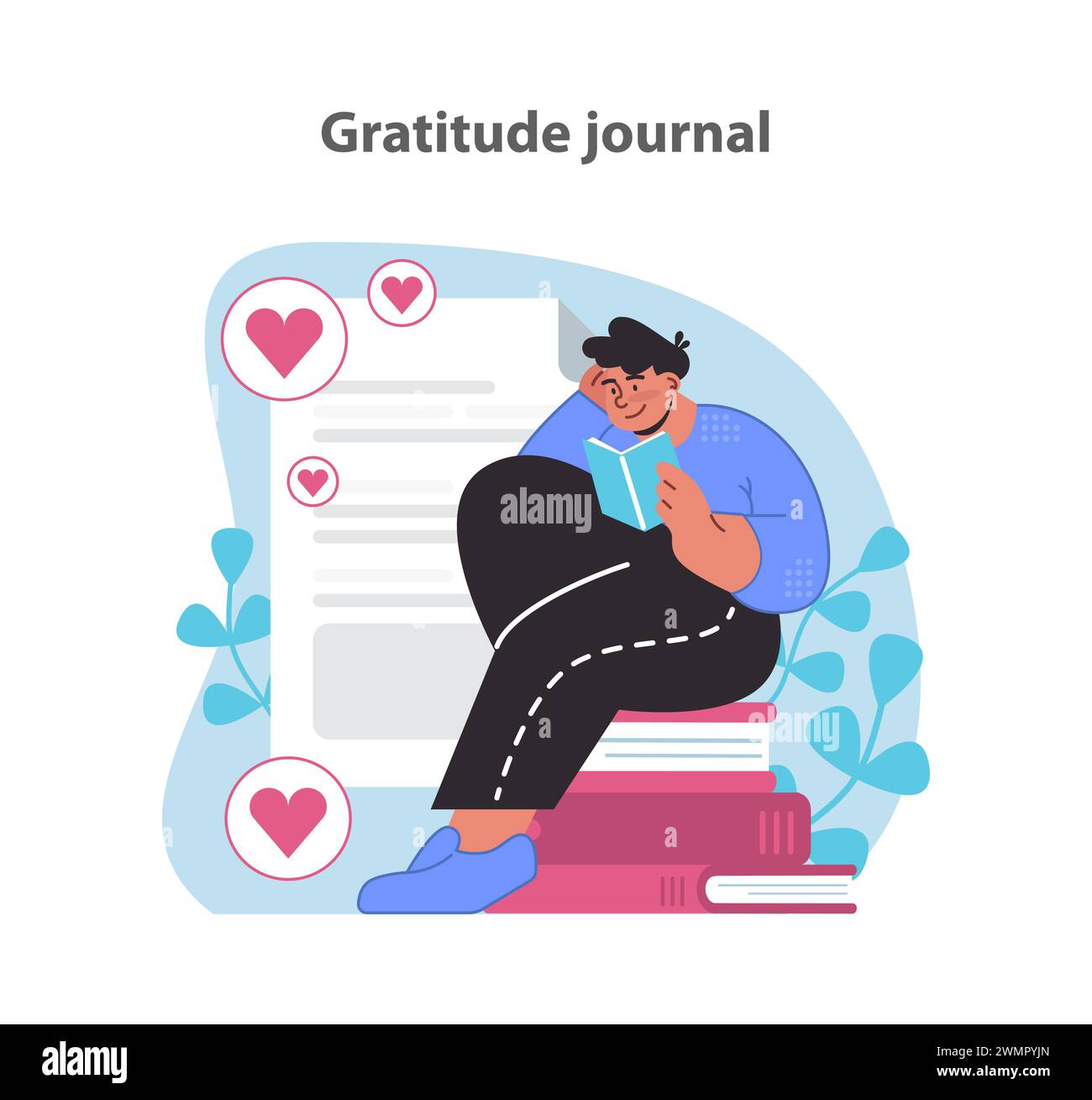 Mindful gratitude journaling set. Reflecting on life's joys with a ...