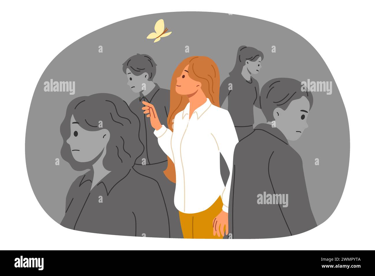 Thinking outside box approach allows business woman to stand out from ...