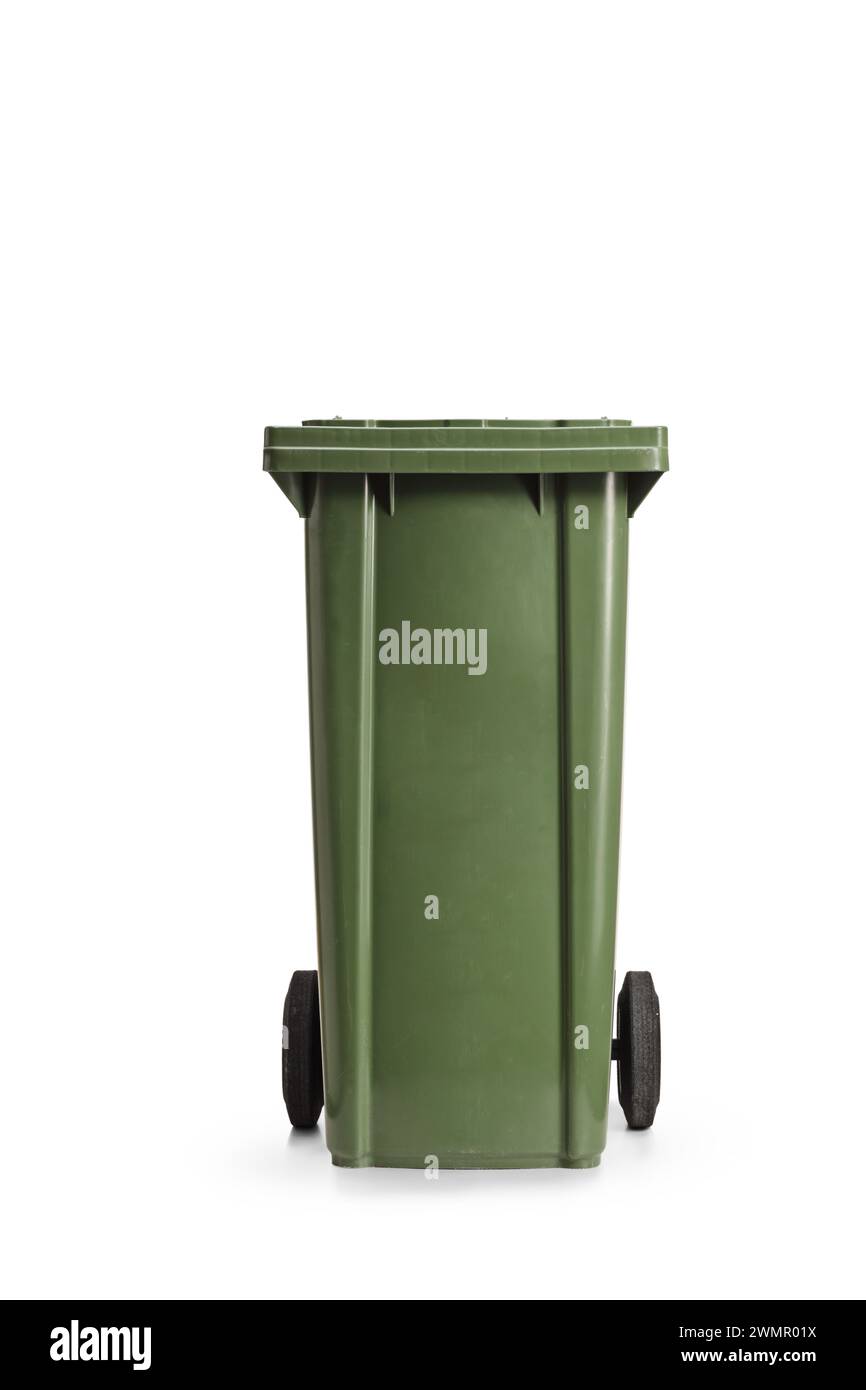 Green plastic waste container isolated on white background Stock Photo ...