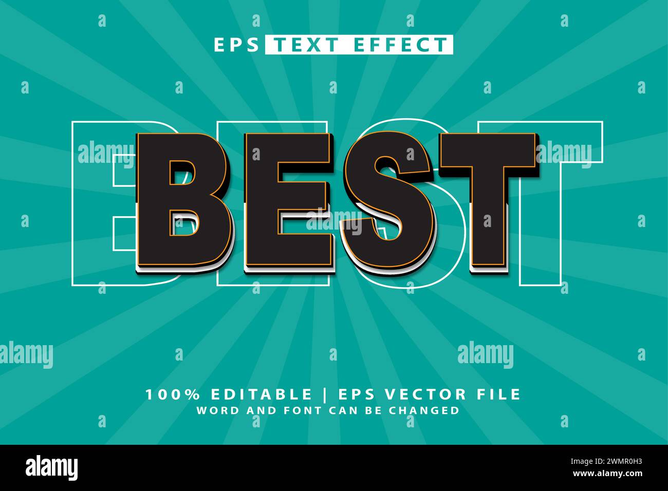 3d vector text effect style Stock Vector Image & Art - Alamy