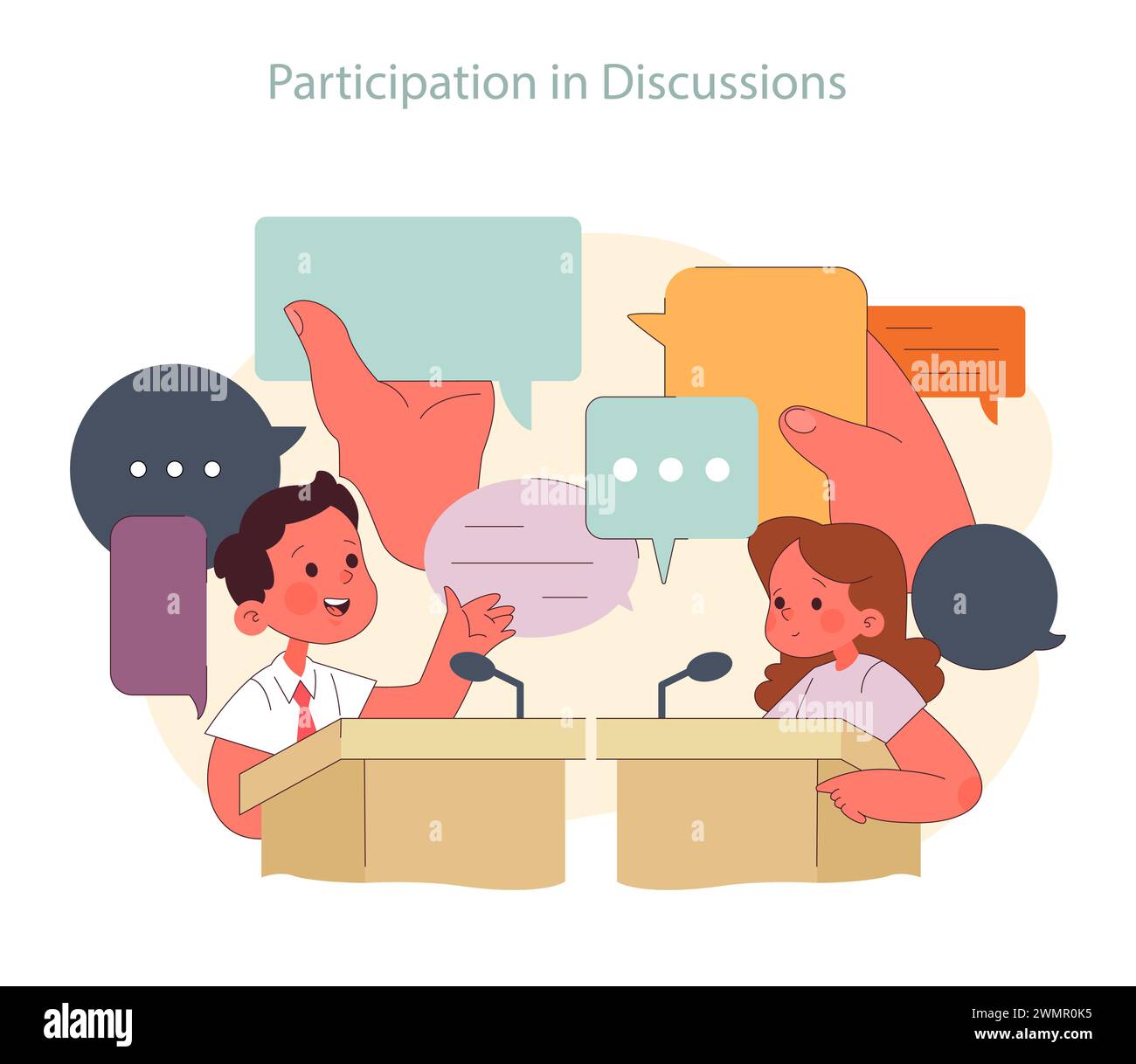 Children learn. Elementary school classes. Kids actively participating ...