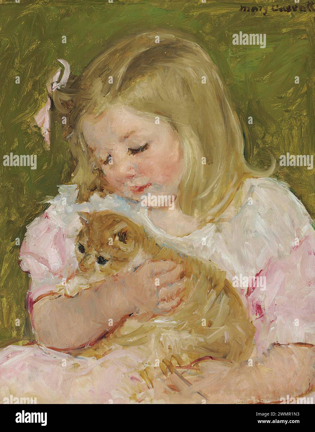 Cassatt Mary - Sara Holding a Cat (1907 08c Stock Photo - Alamy