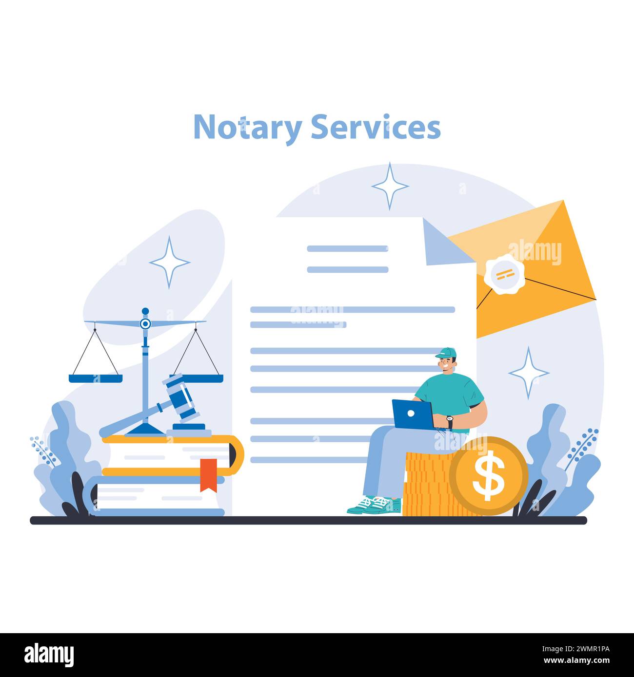 Notary Services Concept. Authenticating documents with official ...