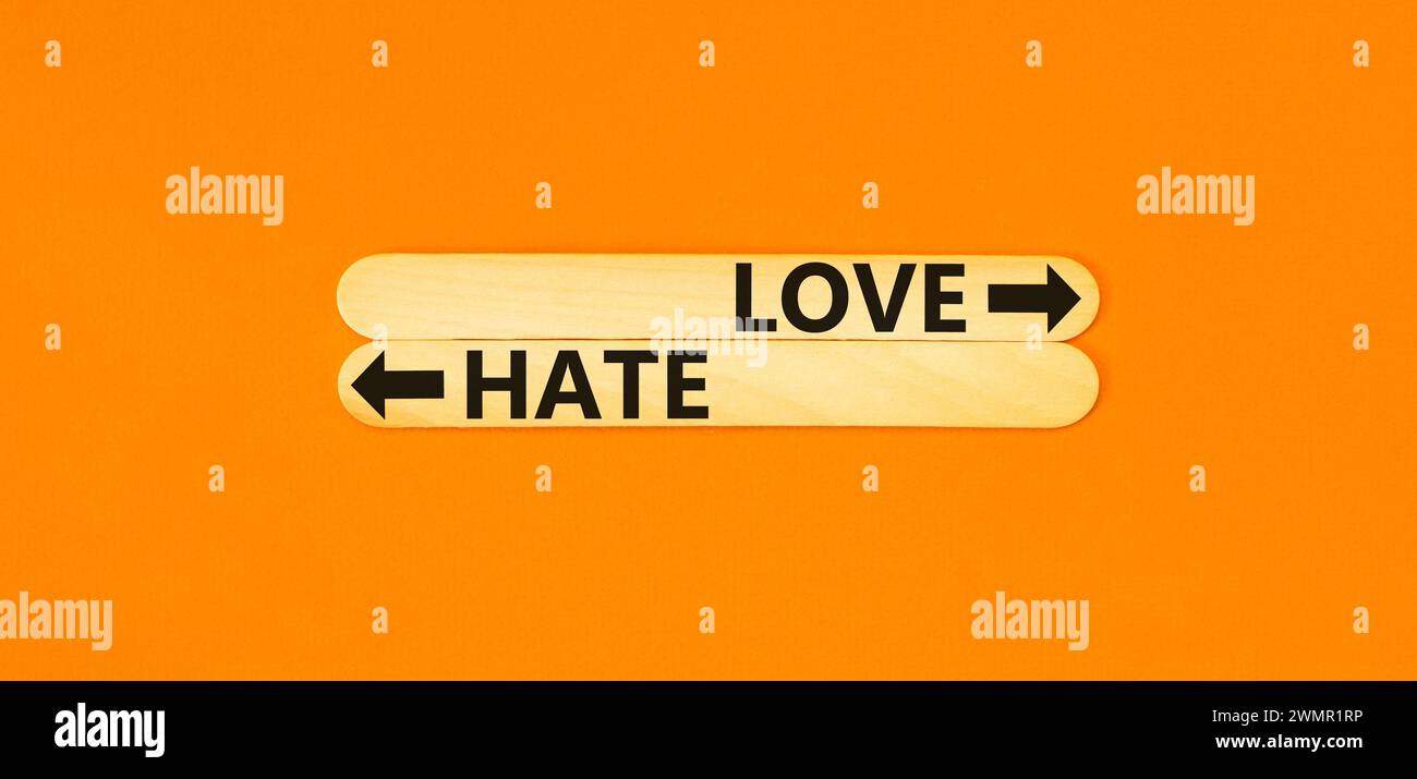 Love or hate symbol. Concept word Love or Hate on beautiful wooden ...