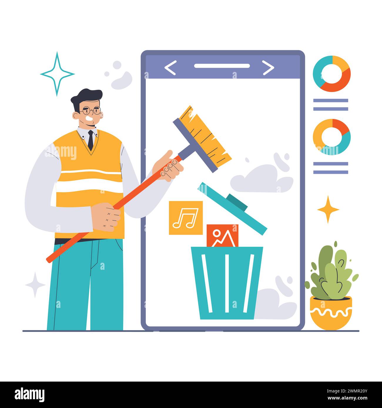 Website optimization concept. Optimizing website data management ... Website optimization concept. Optimizing website data management ...