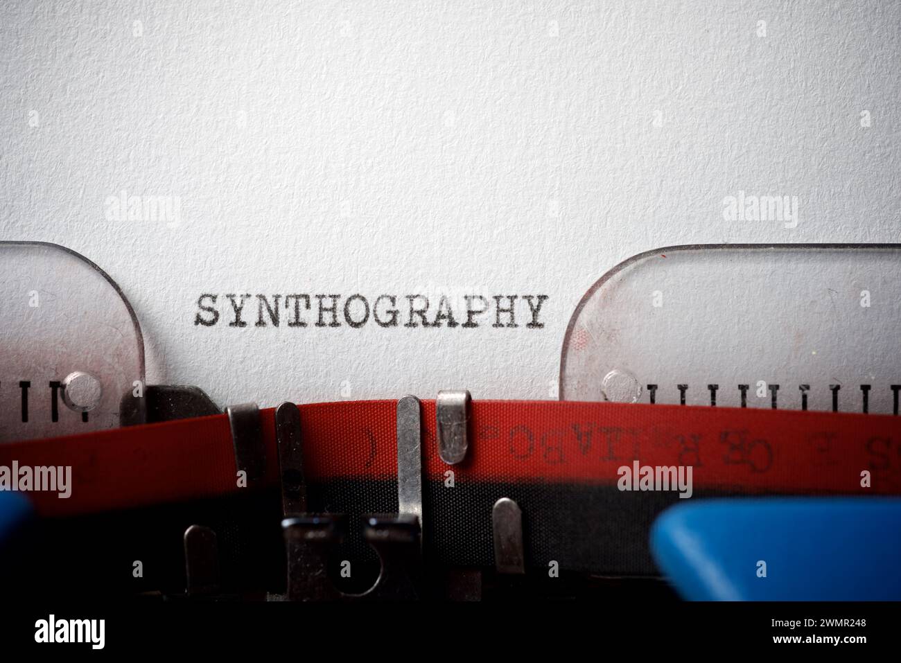 Synthography word written with a typewriter Stock Photo - Alamy