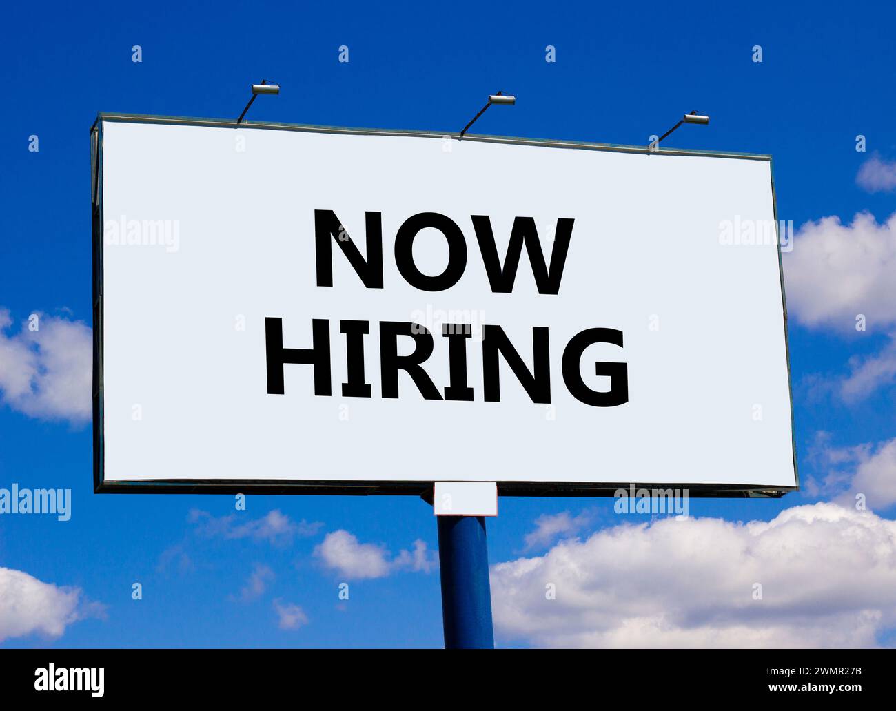 Now hiring symbol. Concept words Now hiring on beautiful big white ...