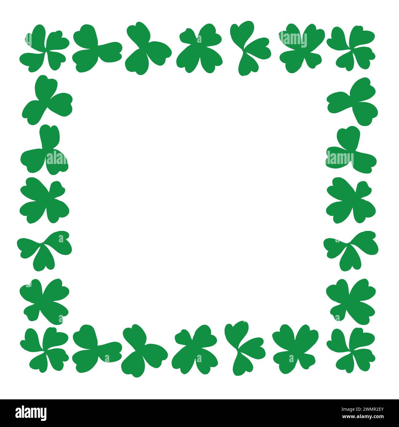 Square frame with clover plant and place for your text. Vector ...