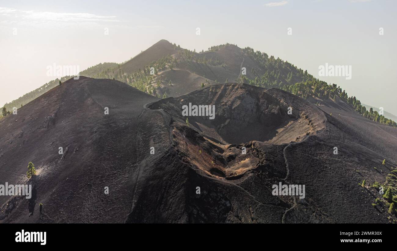 aerial drone view volcanoes craters Stock Photo - Alamy