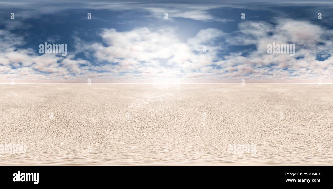 Expansive desert landscape under a blue sky with partly cloudy weather ...