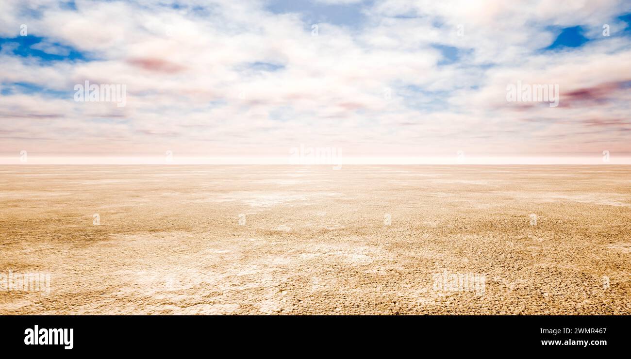 Arid desert landscape with blue sky and clouds 360 panorama vr ...