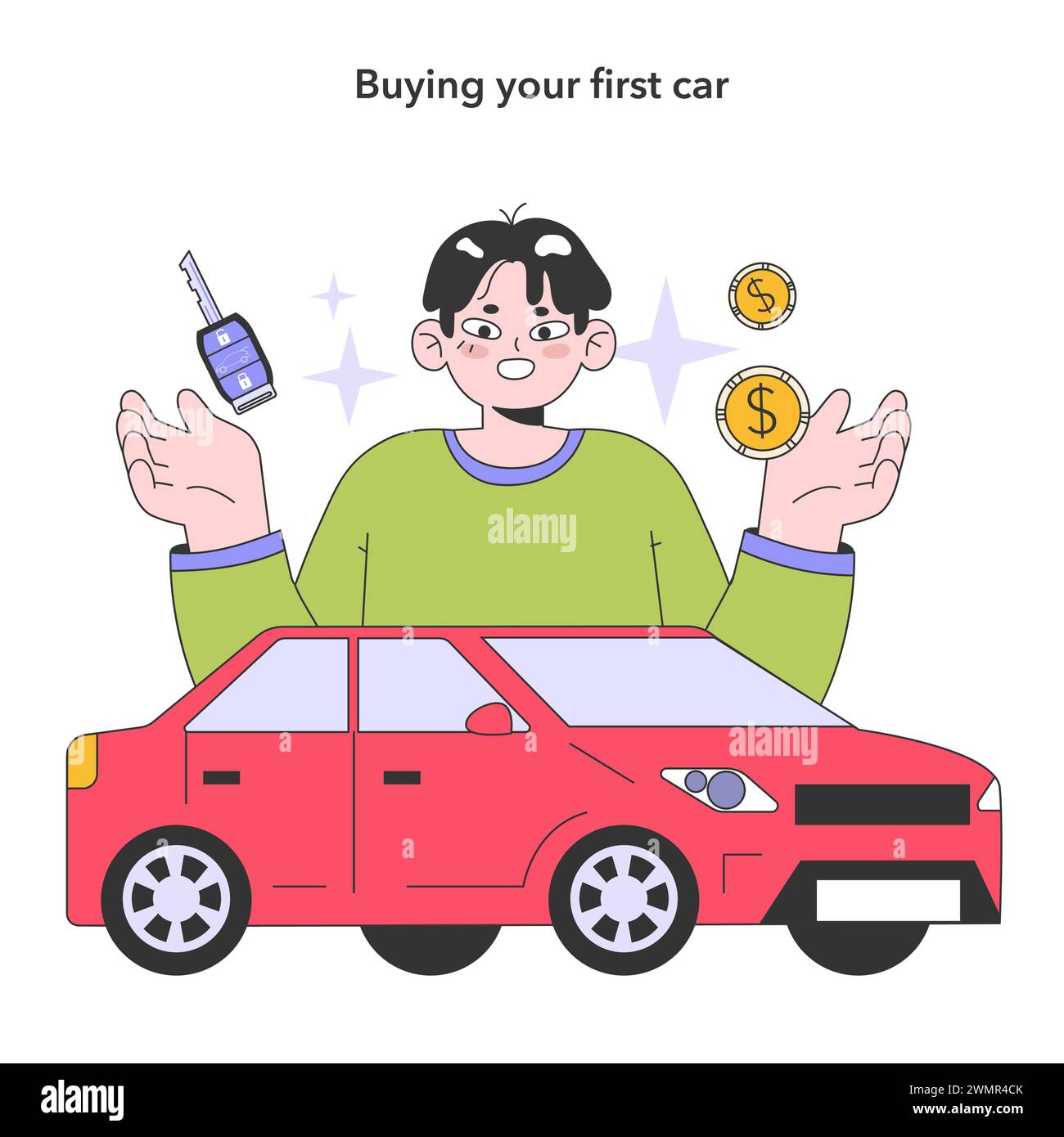 Youth and adulthood years. Life milestones. Young male character ...