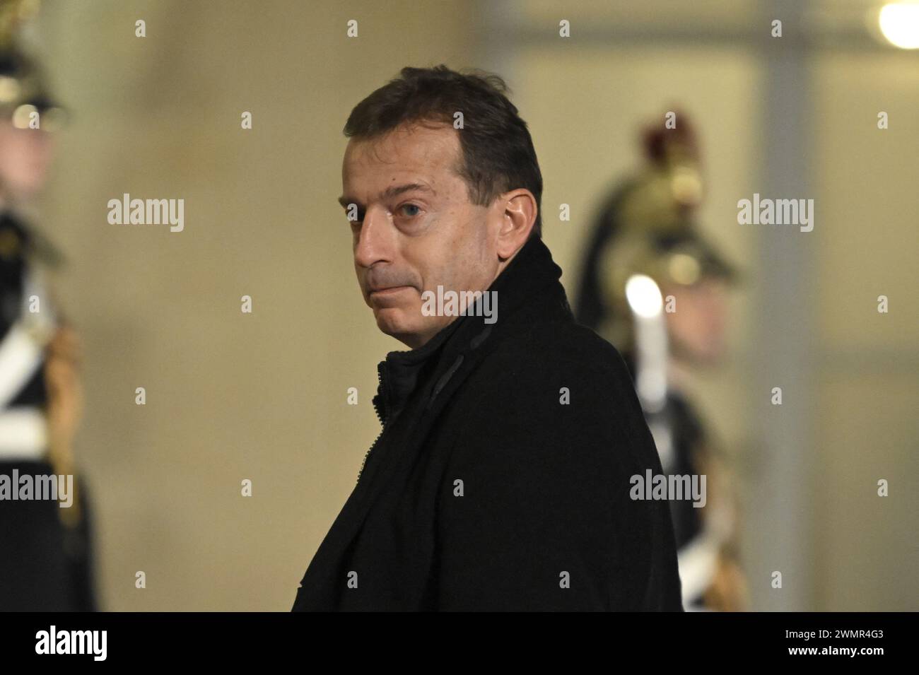 CEO of Airbus Guillaume Faury arriving at Elysee Palace in Paris ...
