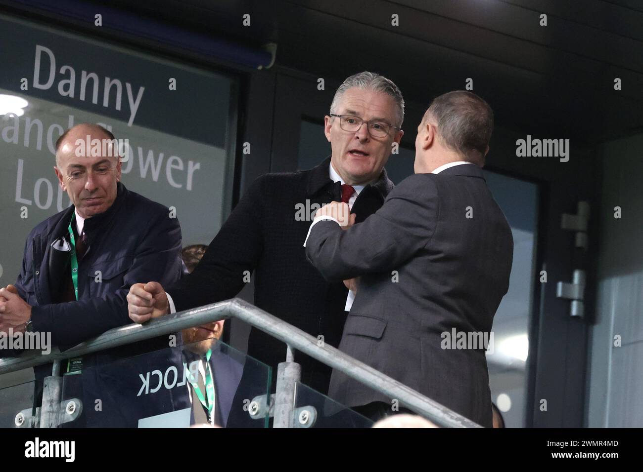 IFA Chief Executive Patrick Nelson speaks with GAA President Jarlath ...